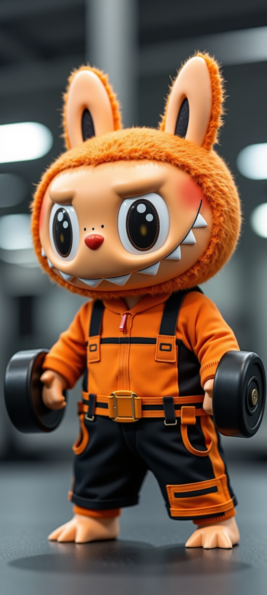 Fitness Labubu: Sweating Cute Power Lifting Iron - Labubu Wallpapers Box