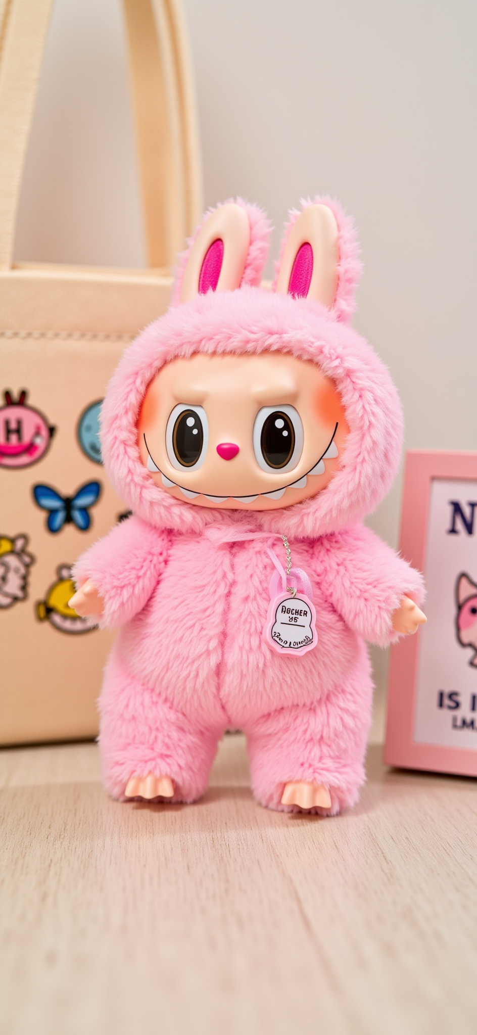 Pink Fleece Labubu Warmth Comes: Healing Phone Wallpaper - Labubu ...