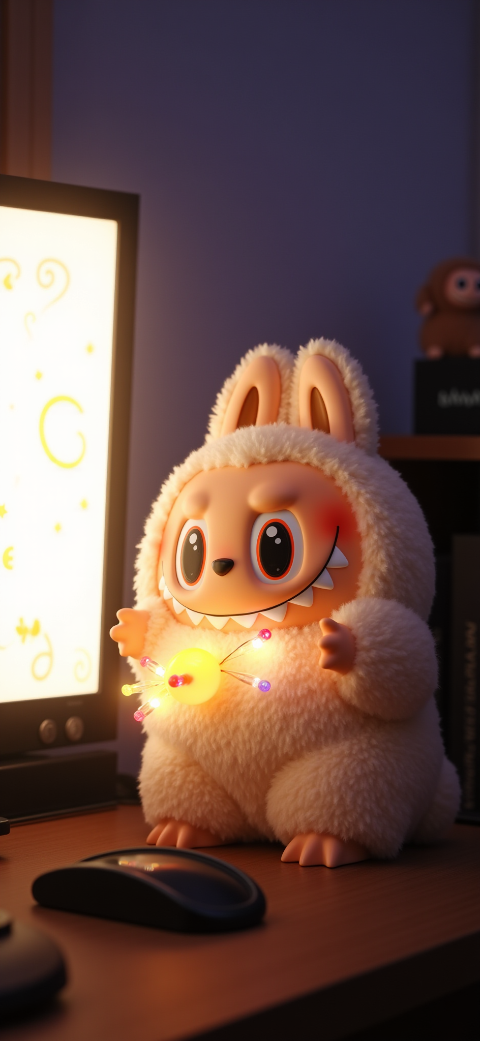 Labubu plays with light and shadow, cute and fun mobile wallpapers are ...