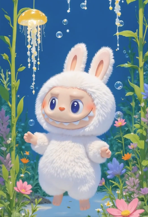 Happy Labubu in the Fairy Tale World - Labubu Wallpapers Box