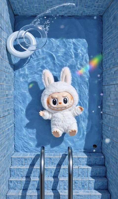 Playing in the water at LABUBU - Labubu Wallpapers Box