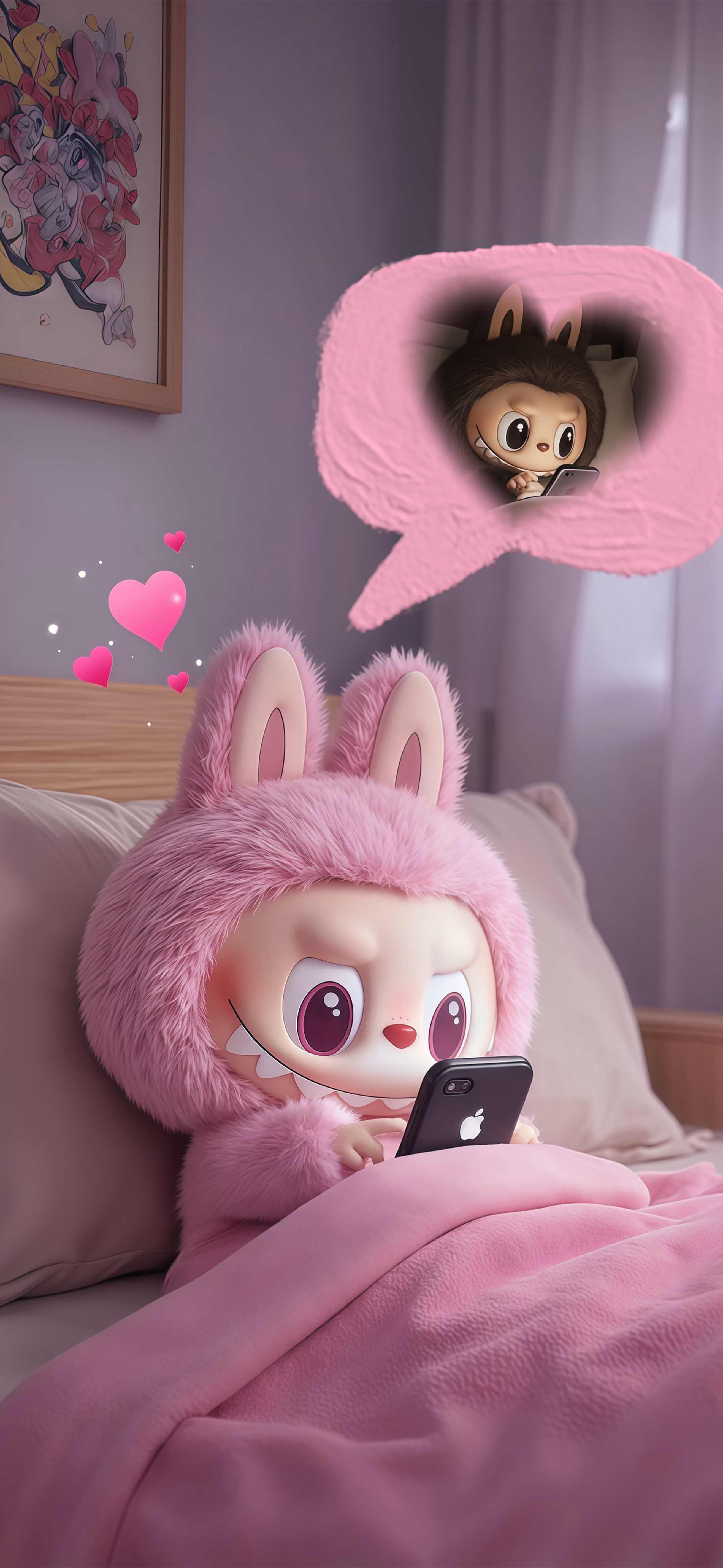 Couples - Romantic Memories of Pink LABUBU - Labubu Wallpapers Box